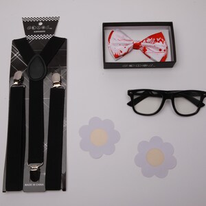 Adults Halloween Nerd Costume, Suspender Bowtie Glasses Matching Set ...