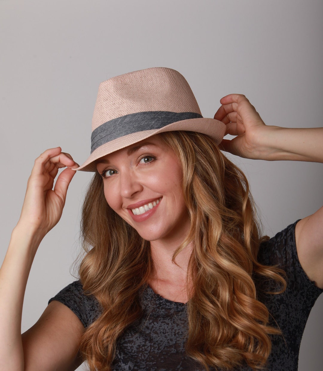 Fedora Women Hat, Blue Band Fedora, Classic Fedora, Jazz Hat, Fedora ...