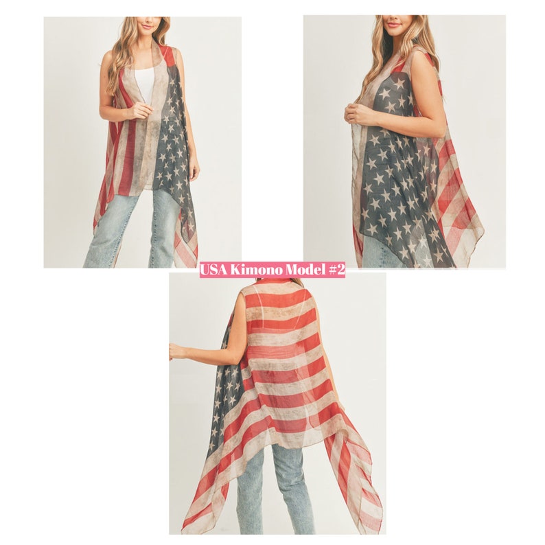 Kimono Boho Flowy Vintage American Flag, USA , Patriotic, Distressed ...
