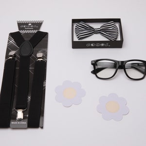 Adults Halloween Nerd Costume, Suspender Bowtie Glasses Matching Set ...