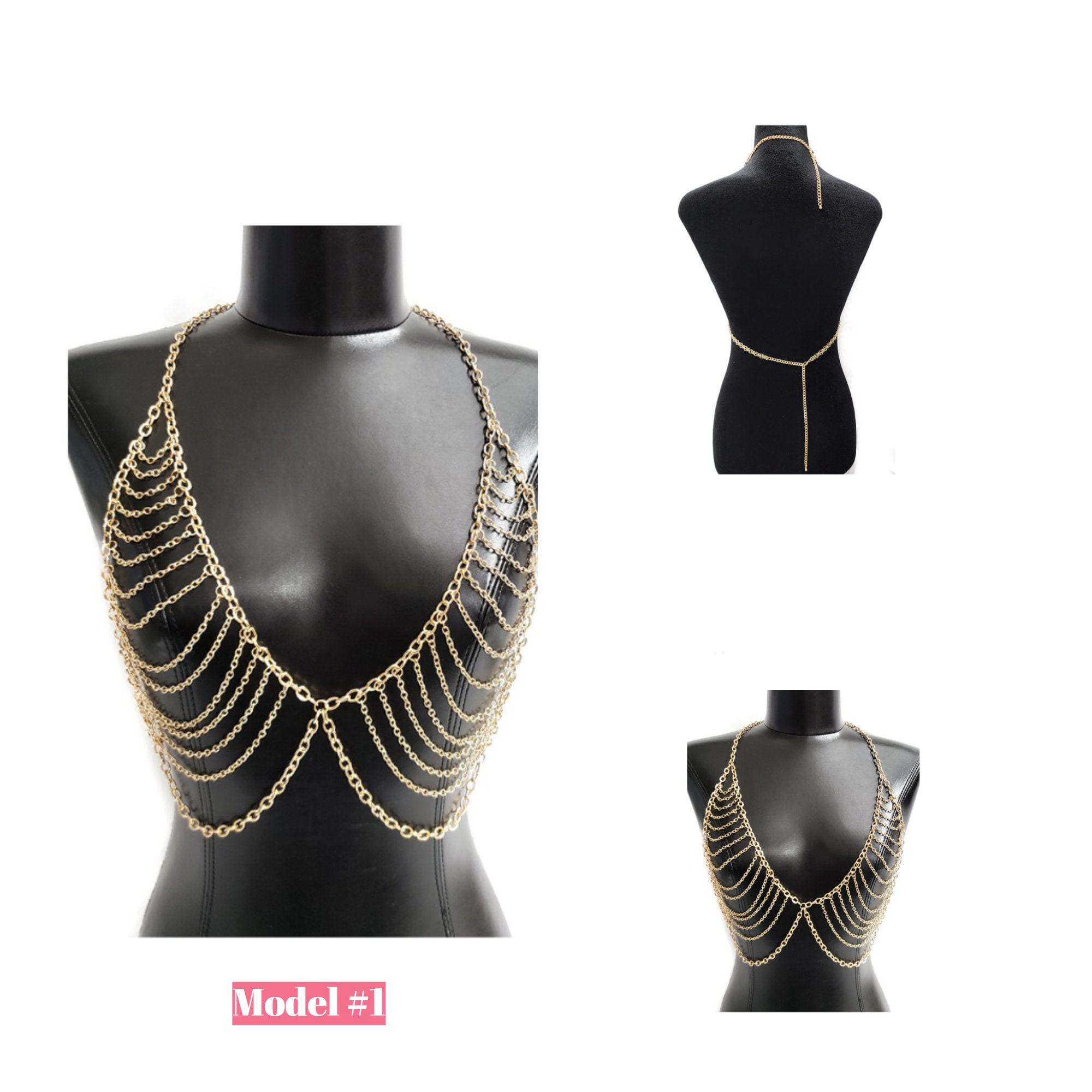 Layered Body Chain , Chest Bracket Bras, Chain Body Jewelry Body Chain ...