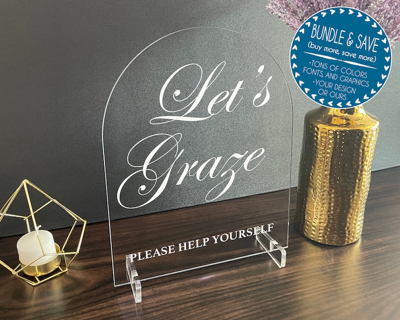 Custom Wedding Food Acrylic Sign Wedding Grazing Table Signs - Etsy