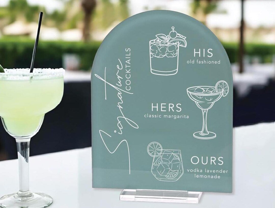 Signature Cocktail Wedding Sign, Personalized Bar Sign, Signature ...