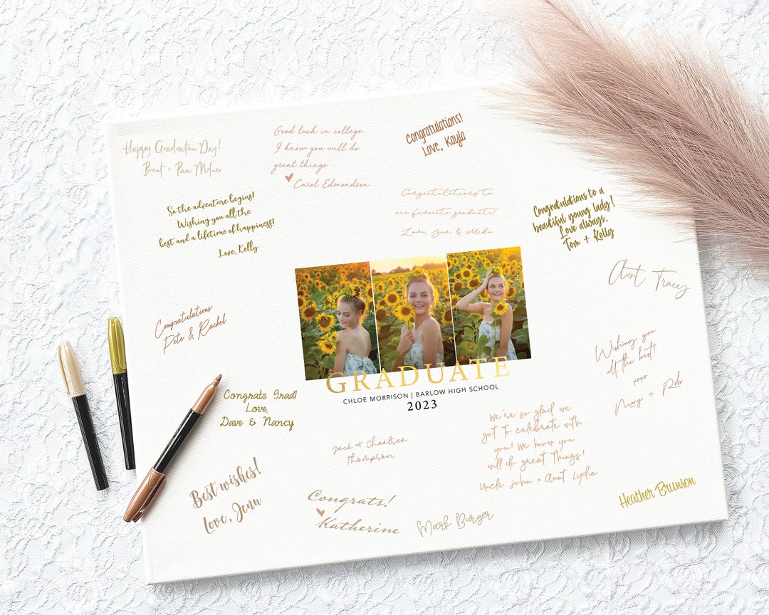 Canvas Graduation Guest Book Alternatives, Grad Party Guest Book ...