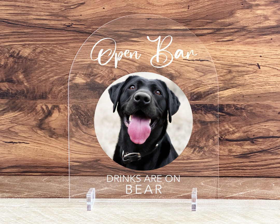 Open Bar Pet Wedding Sign, Wedding Table Bar Menu Signs, Drinks on Us ...