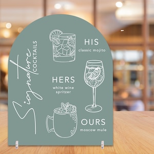 Signature Cocktail Wedding Sign, Personalized Bar Sign, Signature ...