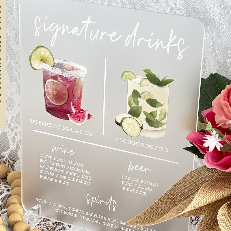 Signature Drink Sign - Etsy