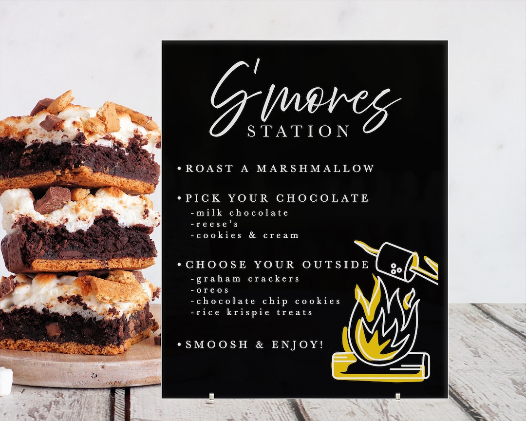 Smores Station Wedding Sign, Smores Bar Sign, Wedding Food Table Signs ...