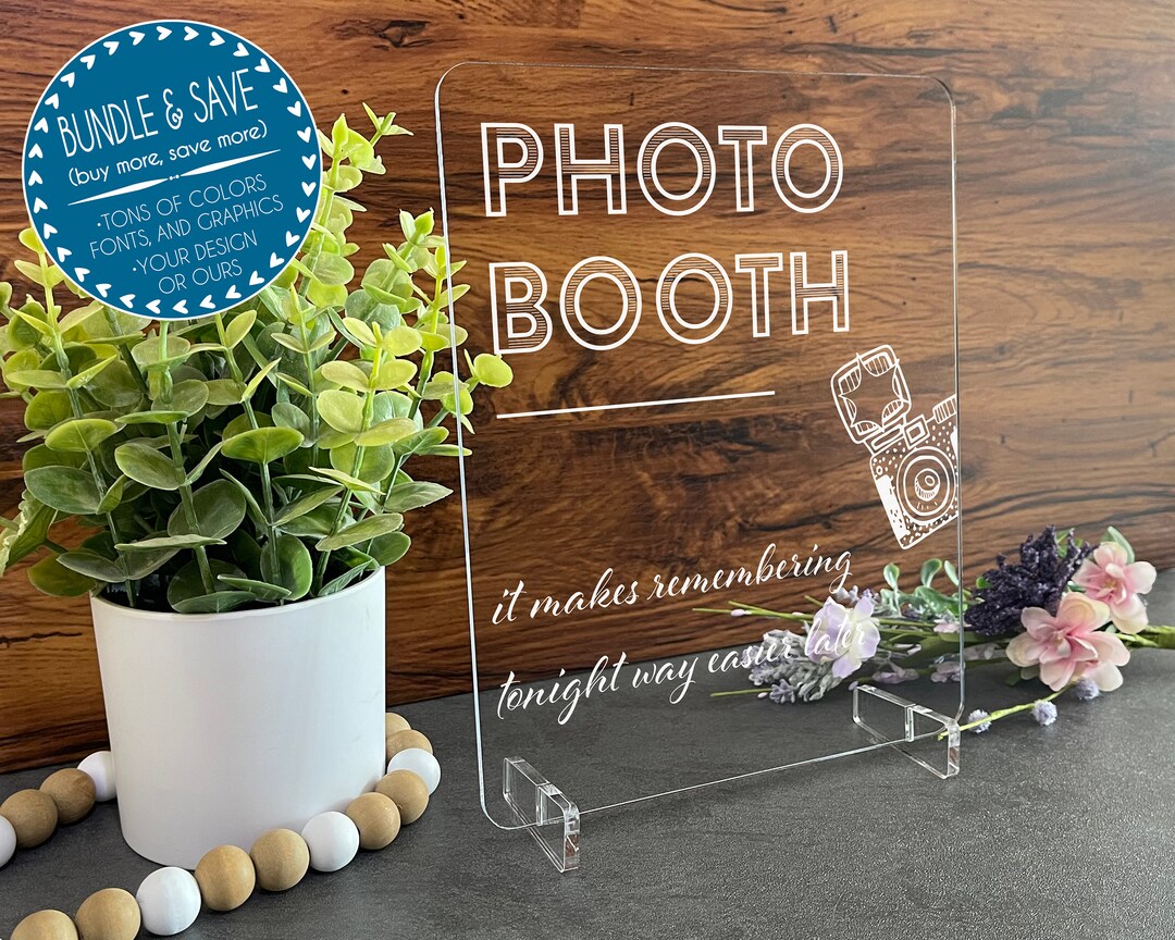 Photo Booth Custom Acrylic Wedding Sign, Wedding Photobooth Table Signs ...