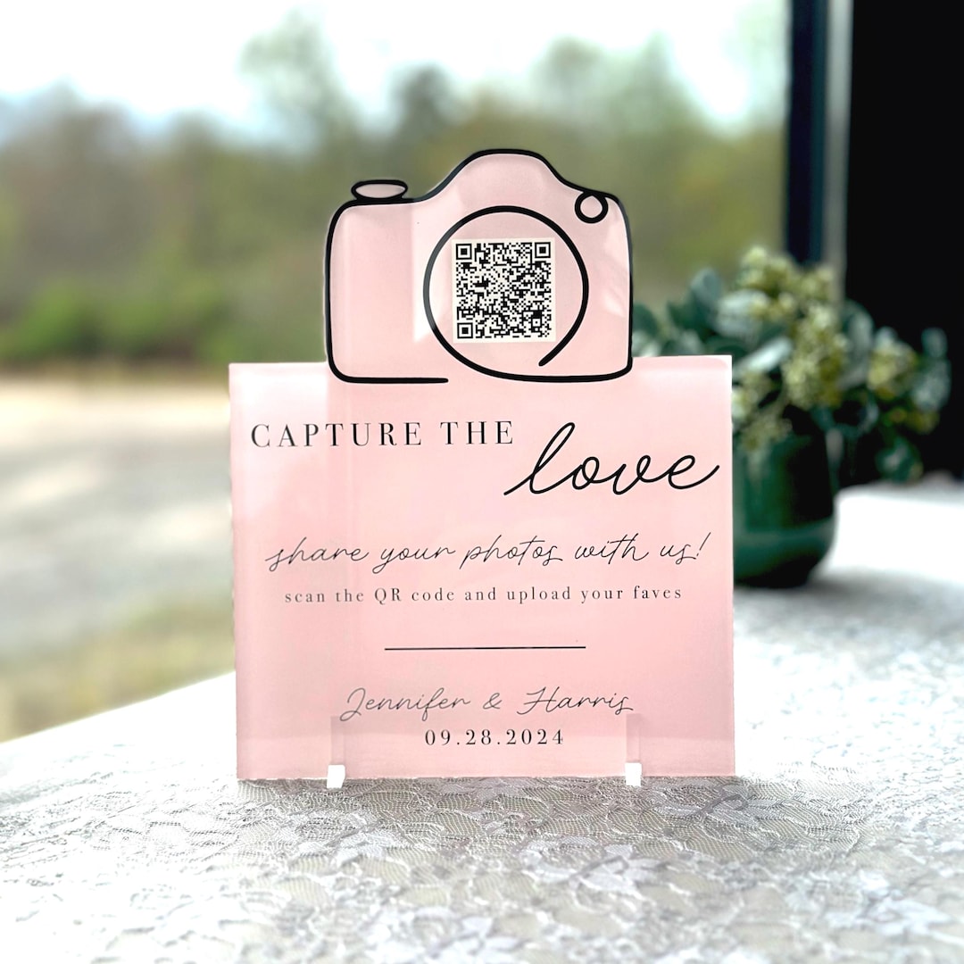 Custom Acrylic Wedding QR Code Sign, Capture the Love - Etsy