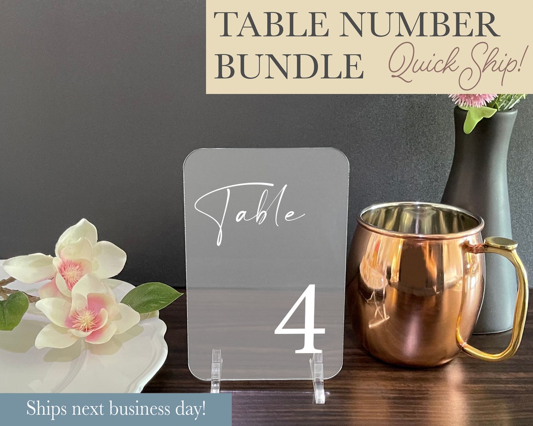 4x6 Wedding Table Numbers, Acrylic Wedding Table Number, Wedding Sign ...