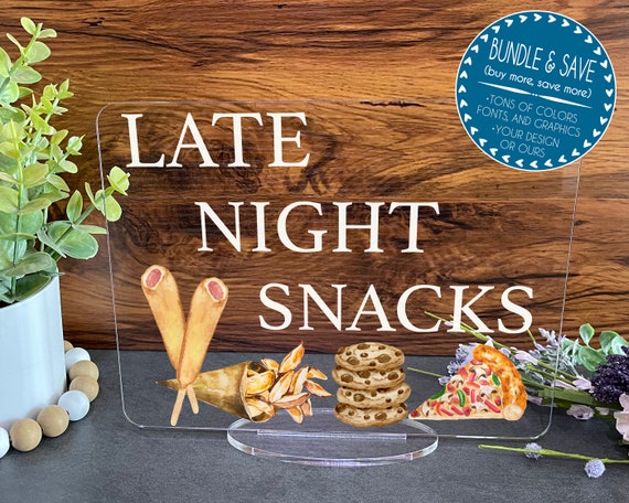 Wedding Food Sign Custom Acrylic Sign Wedding Snacks Table - Etsy