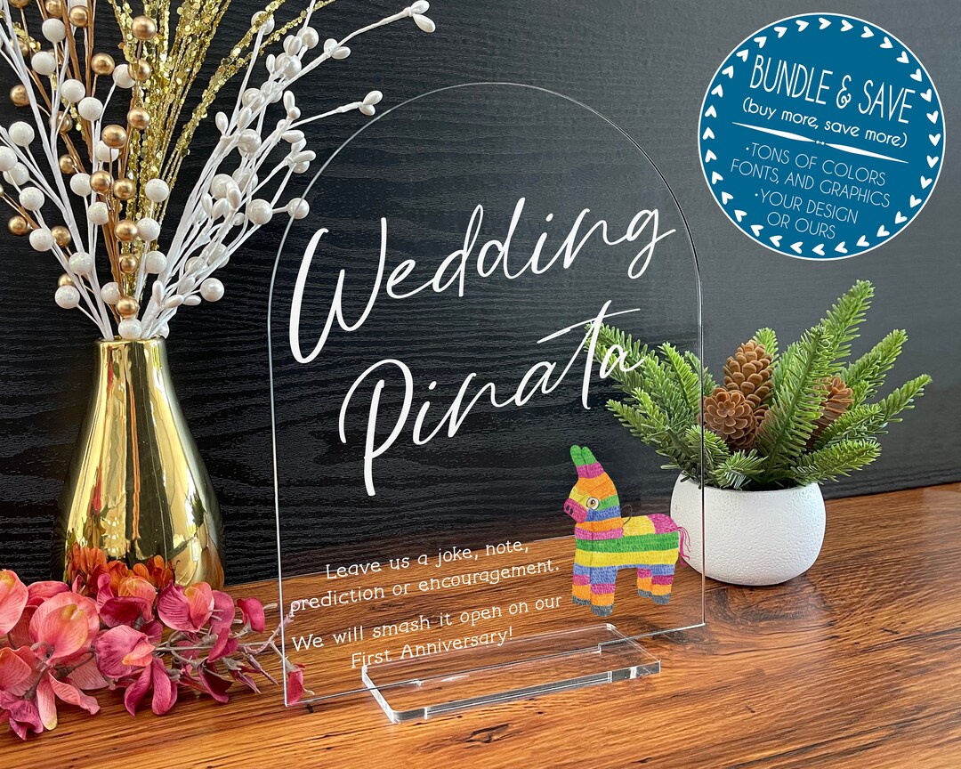 Wedding Pinata Custom Wedding Sign, Guestbook Alternative Table Signs ...