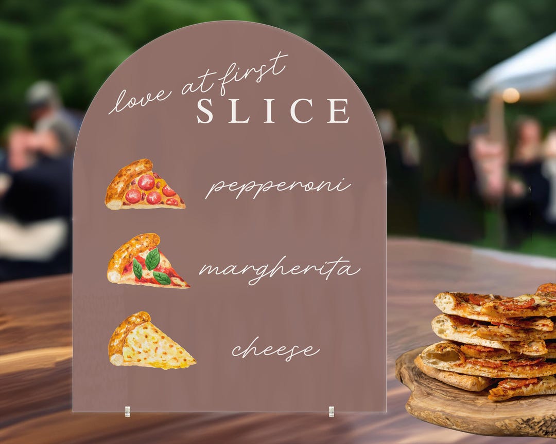 Pizza Bar Wedding Sign, Love at First Slice, Wedding Buffet Signs ...