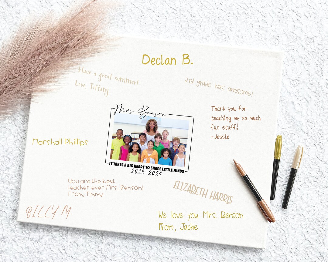 Signature Teacher Gift, Personalized Teacher Photo Gift, Signable ...