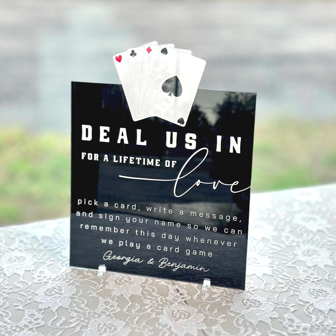 Playing Cards Guestbook Sign, Acrylic Wedding Table Decor - Etsy