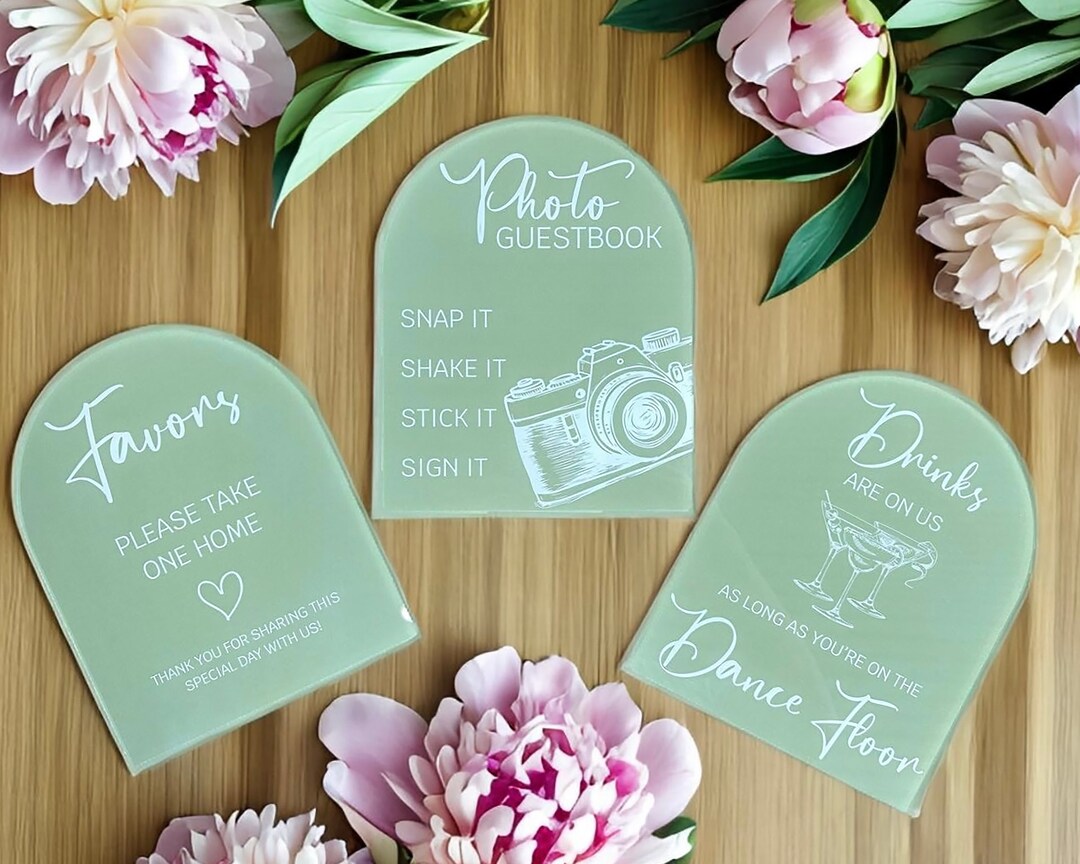 Acrylic Arch Wedding Sign Bundle: 8x10 Tabletop Decor - Etsy