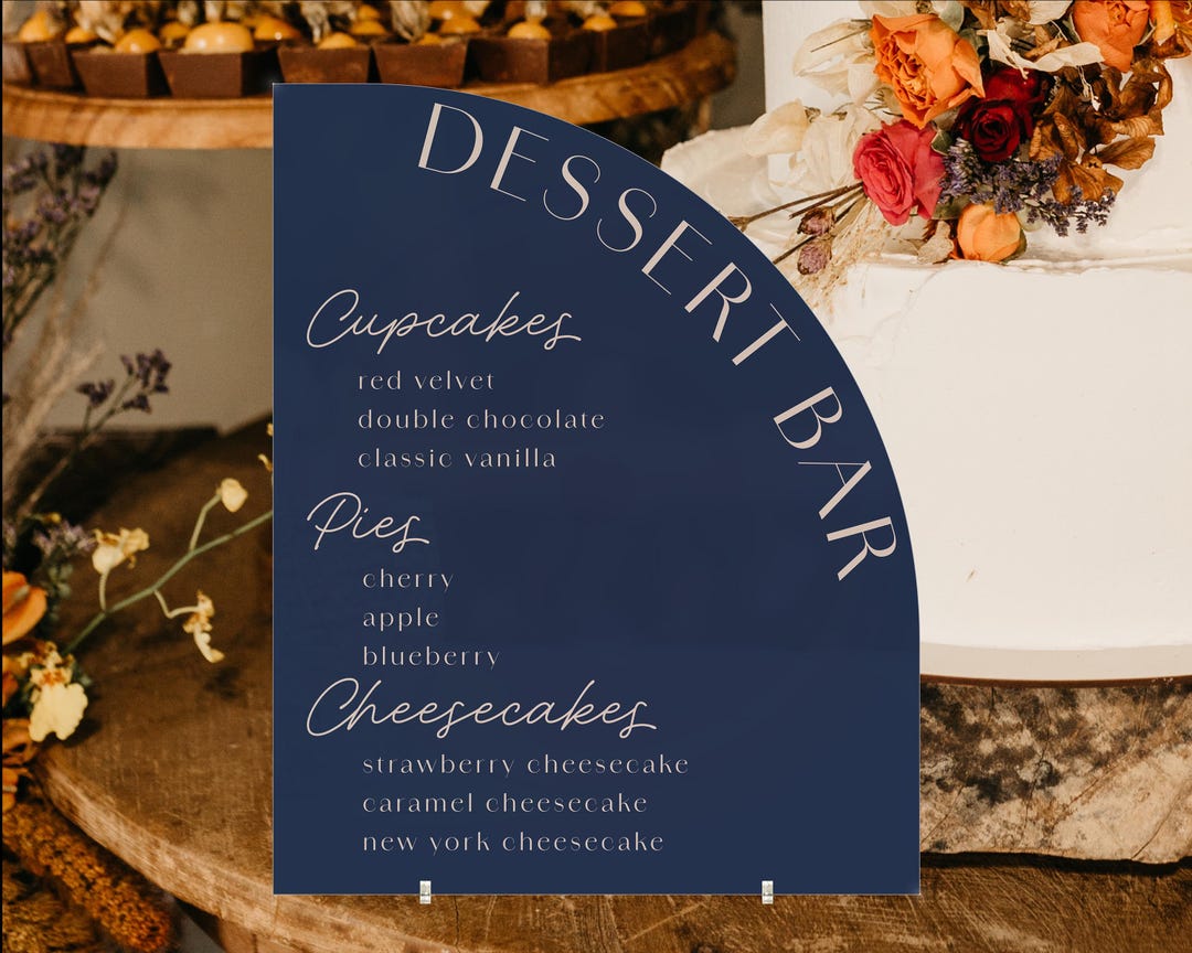 Custom Acrylic Dessert Bar Sign: Minimalist Wedding Table Signage - Etsy