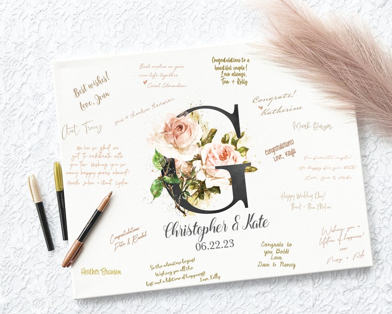Canvas Wedding Guest Book Alternatives Wedding Guest Book - Etsy