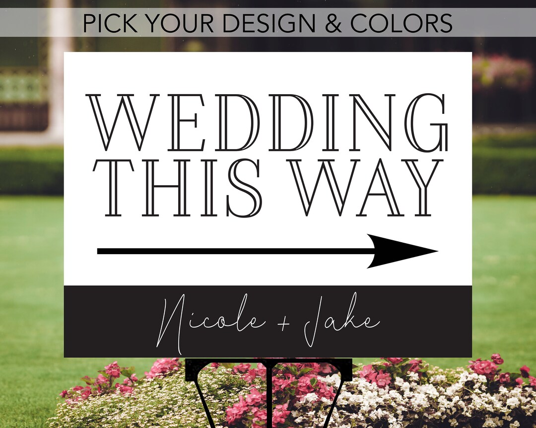 Wedding Parking Directional Sign: Outdoor Event Sign - Etsy