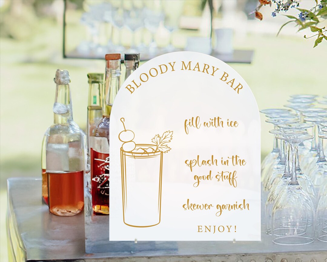 Bloody Mary Bar Custom Acrylic Wedding Sign, Wedding Table Bar Signs ...