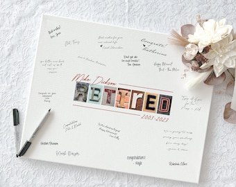 Retirement Guest Book Alternative, Retirement Signing Board, Retirement ...