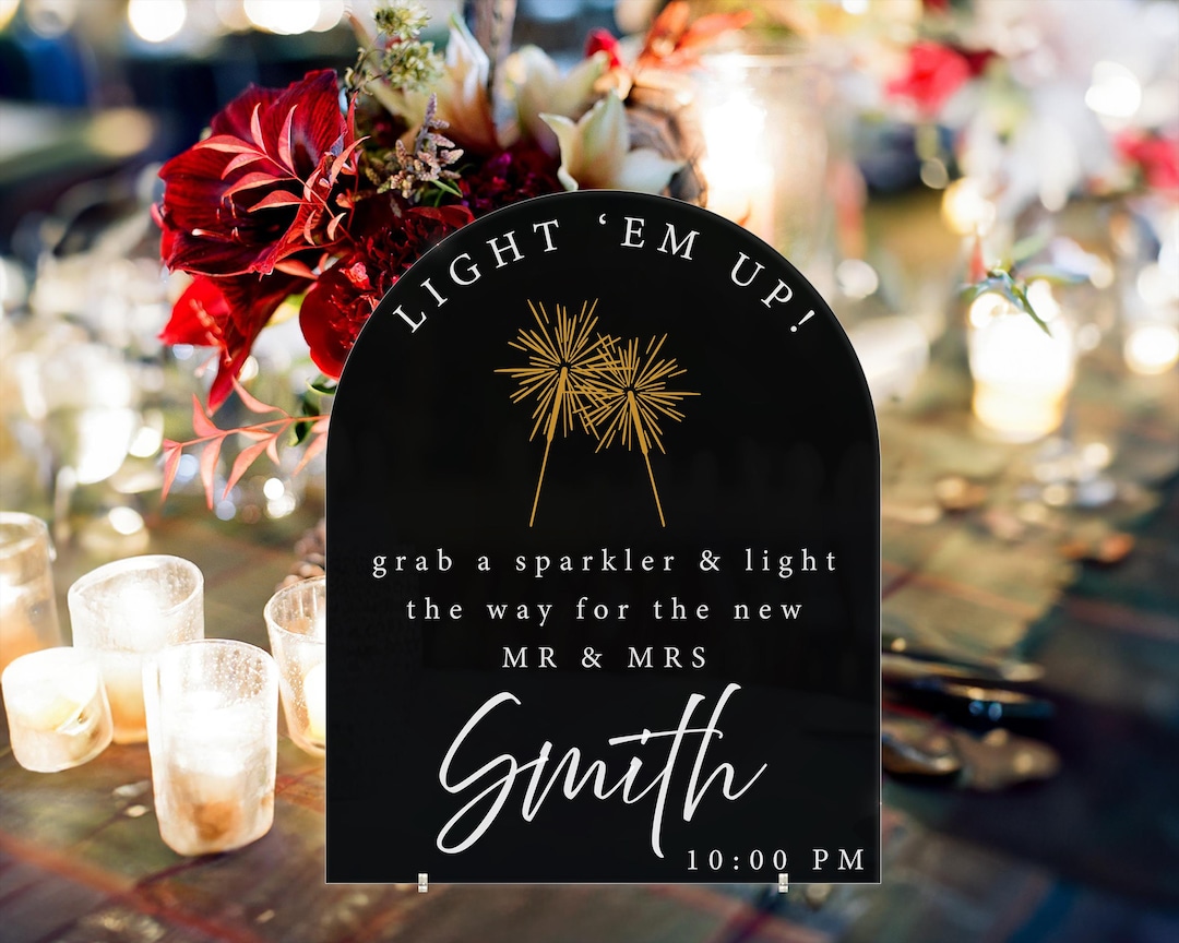 Sparkler Send off Wedding Sign, Wedding Exit Table Signs, Custom ...