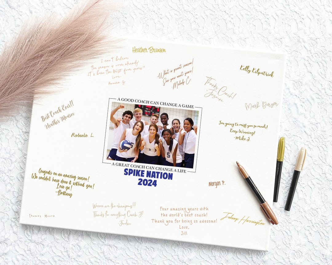 Custom Sports Coach Canvas: Team Photo & Signatures - Etsy