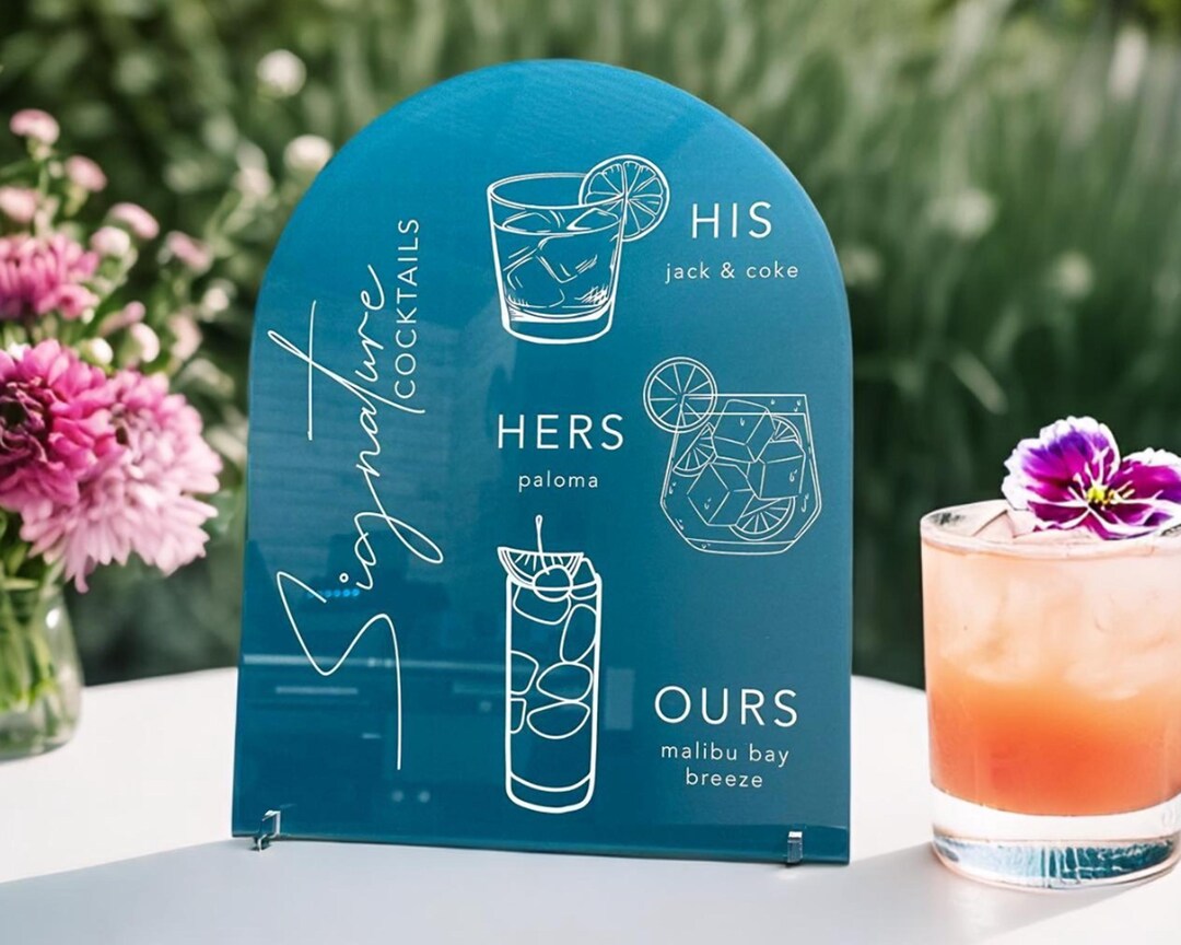 Signature Cocktail Wedding Sign, Personalized Bar Sign, Signature ...