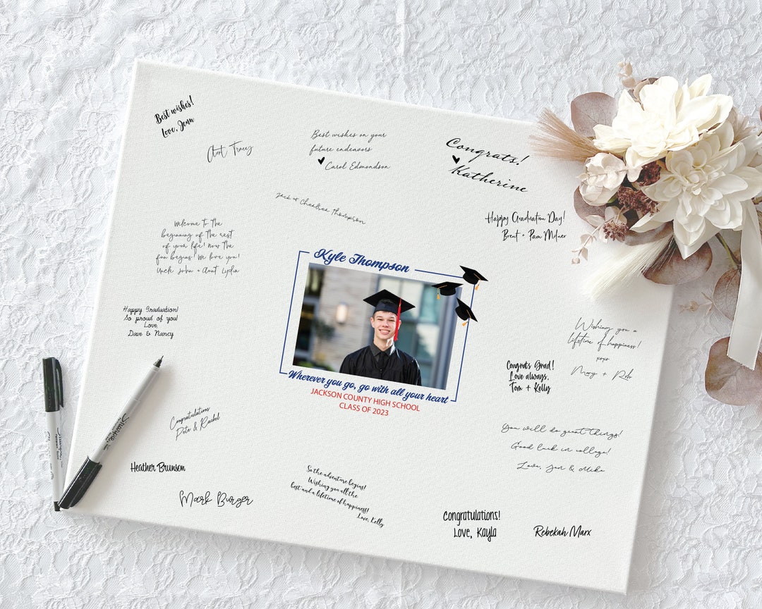 Canvas Graduation Guest Book Alternatives, Grad Party Guest Book ...