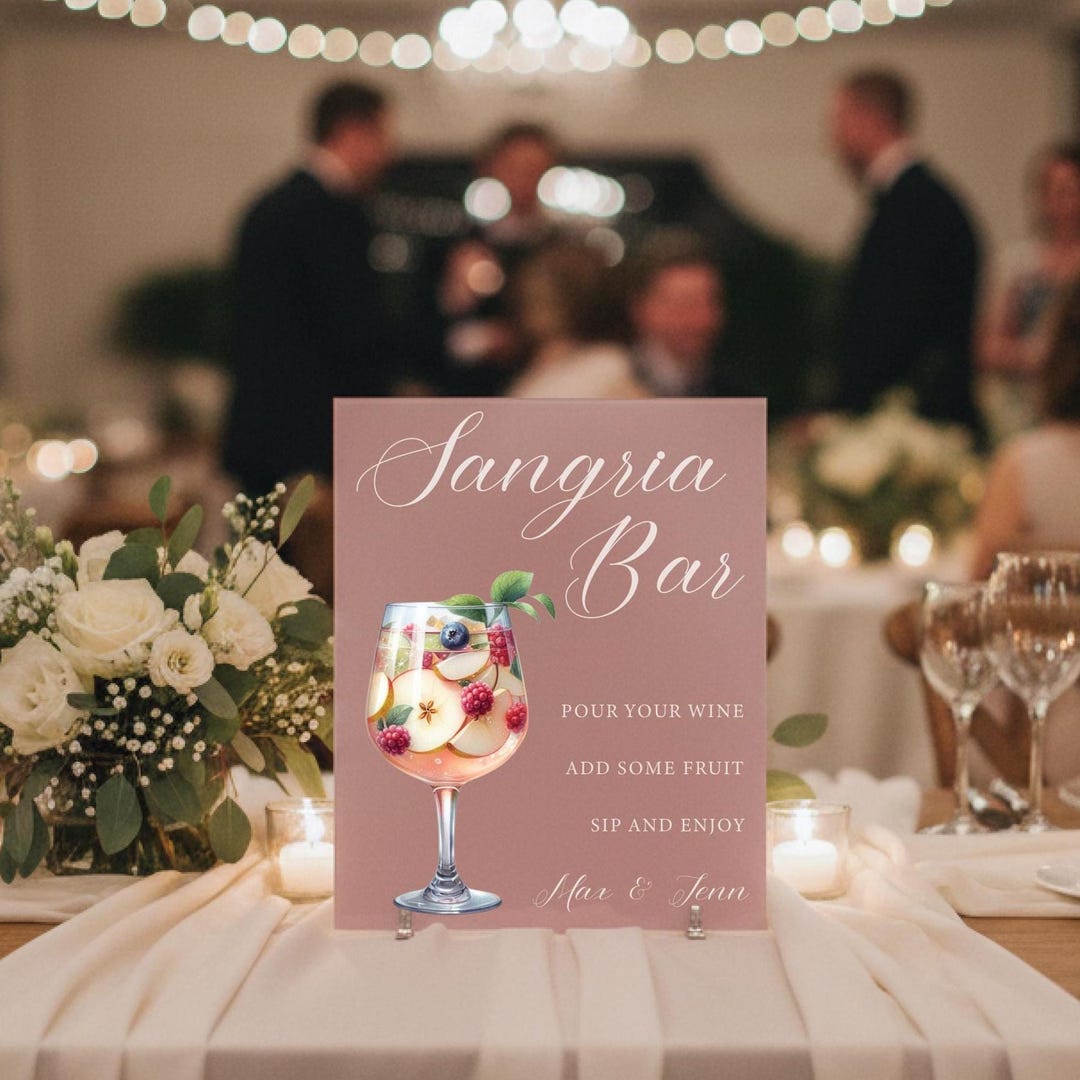 Custom Sangria Bar Sign: Acrylic Wedding Table Decor - Etsy