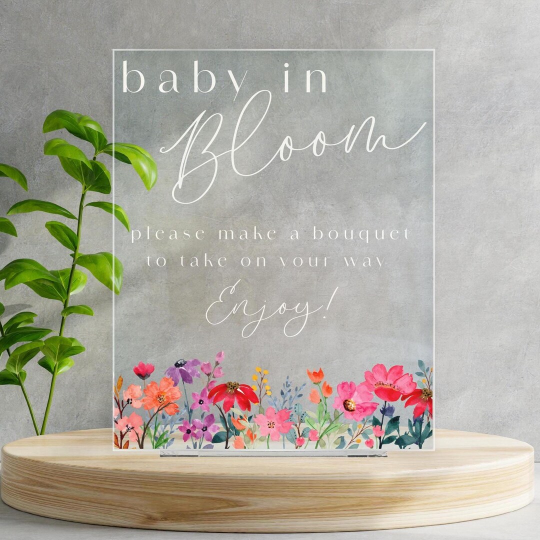 Baby in Bloom Sign, Flower Bar Baby Shower Sign, Bloom Bar, Custom Baby ...
