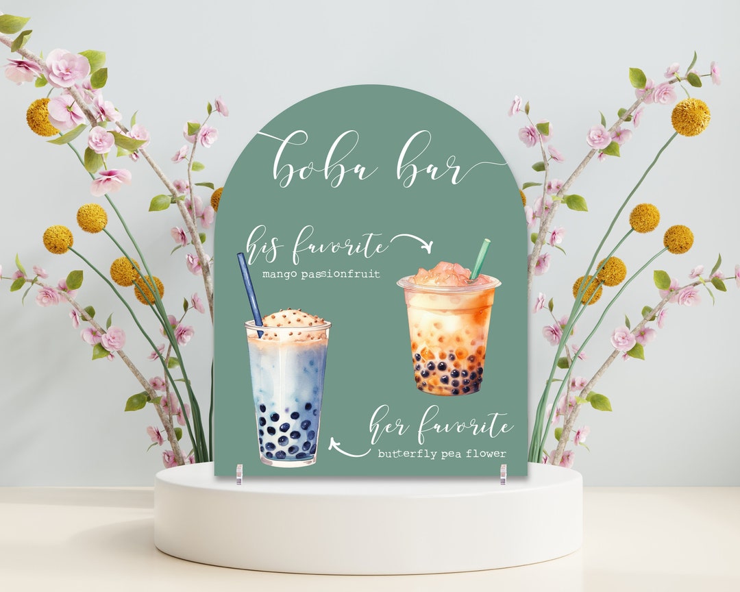 Boba Bar Wedding Sign: Signature Drink Acrylic Sign - Etsy