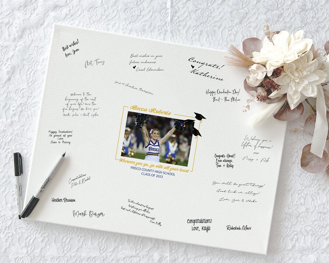 Canvas Graduation Guest Book Alternatives, Grad Party Guest Book ...