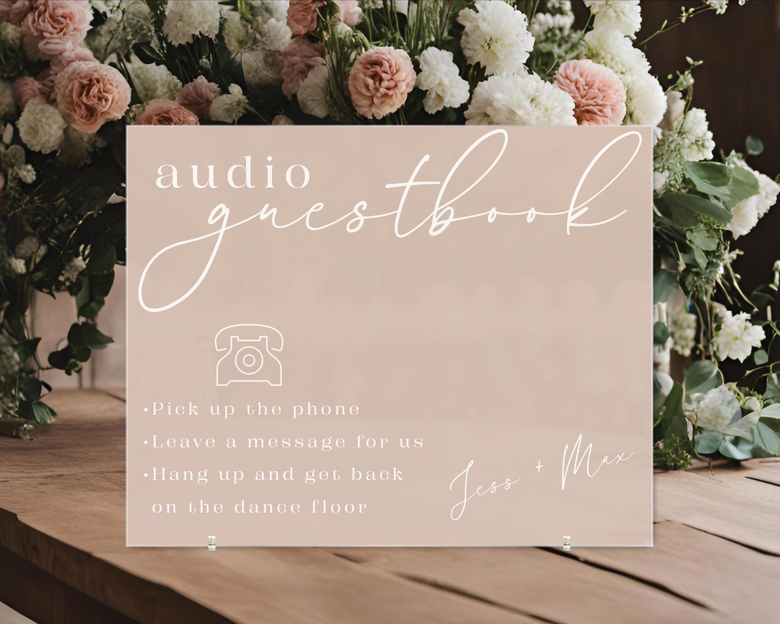 Wedding Audio Guest Book Sign, Custom Acrylic Table Sign - Etsy