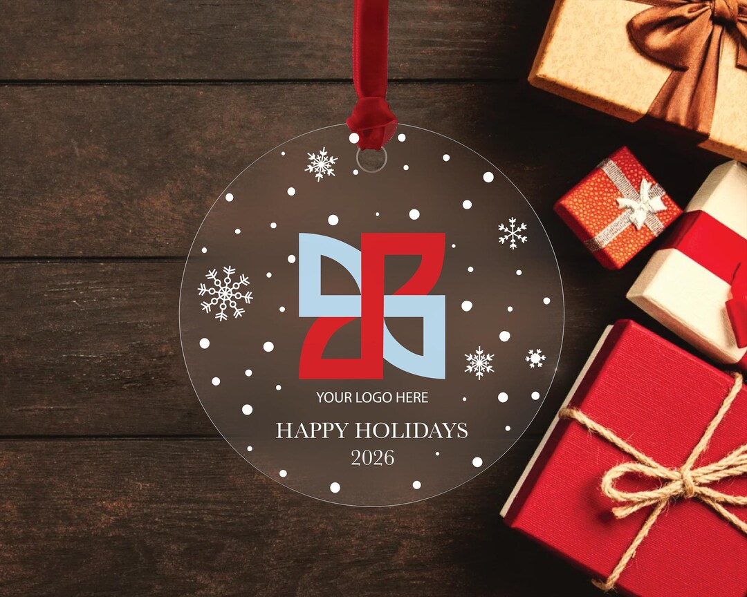 Custom Corporate Logo Christmas Ornament - Bulk Acrylic Ornament - Etsy