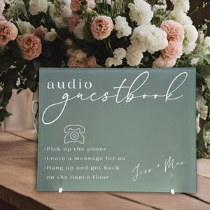 Wedding Audio Guest Book Sign, Custom Acrylic Table Sign - Etsy