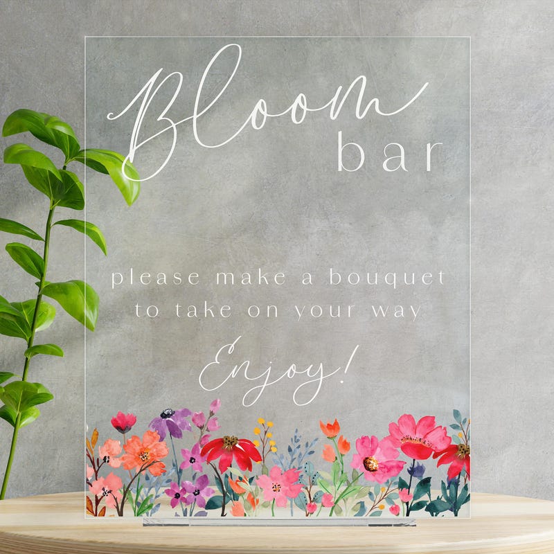 Flower Bar Signs - Etsy