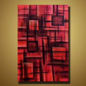 Original Abstract Painting Red Wall Art Abstract Painting Home Decor ...