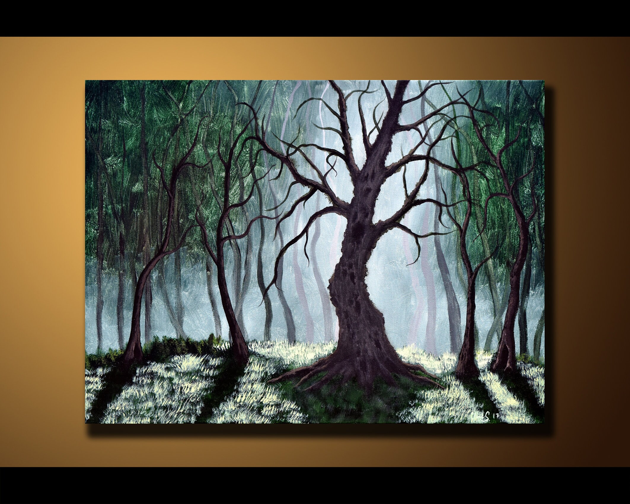 Landscape Tree Painting Acrylic Landscape Painting Tree Art - Etsy