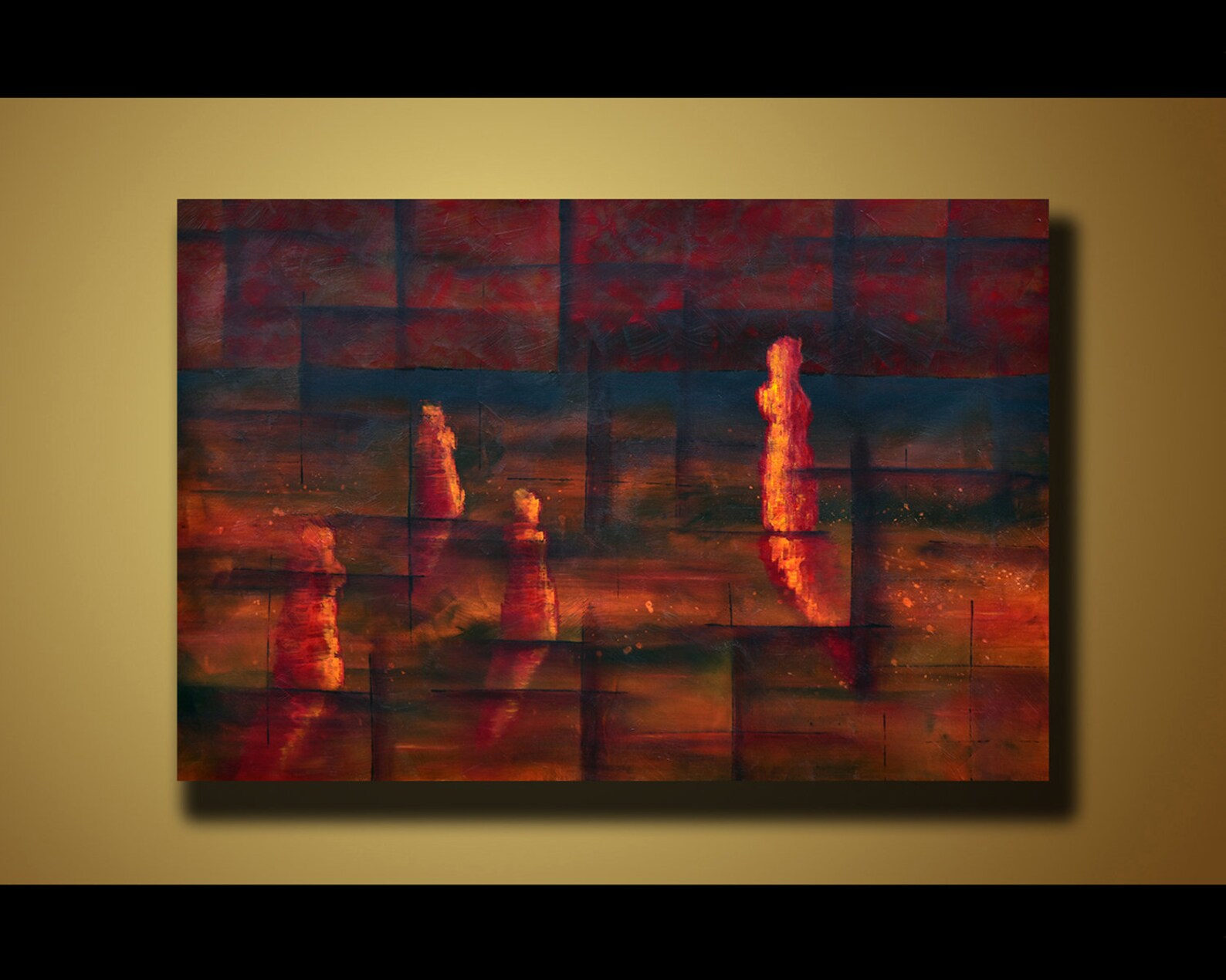 Red Original Abstract Painting Red Wall Art Abstract Painting Red Home ...