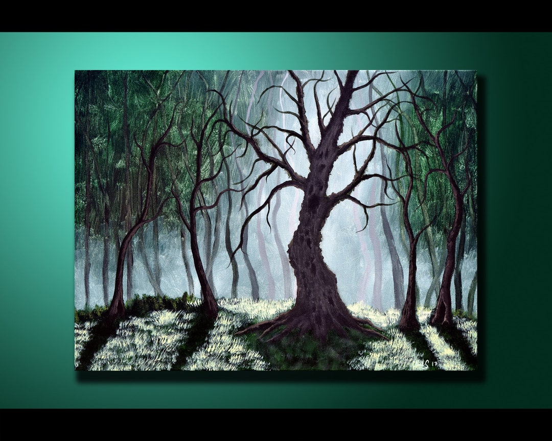 Landscape Tree Painting Acrylic Landscape Painting Tree Art Canvas Art ...