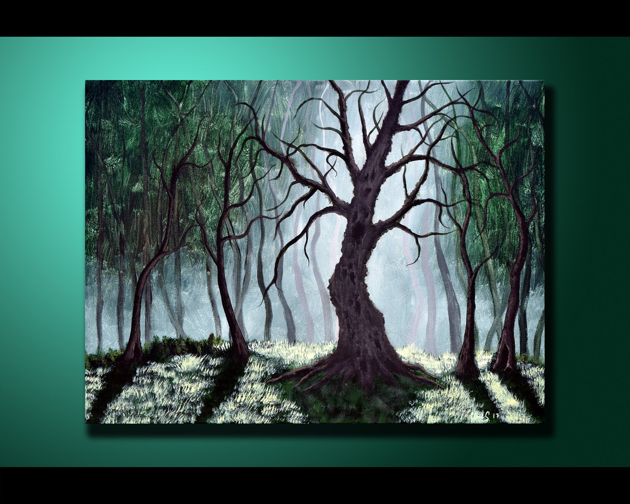 Landscape Tree Painting Acrylic Landscape Painting Tree Art Canvas Art ...