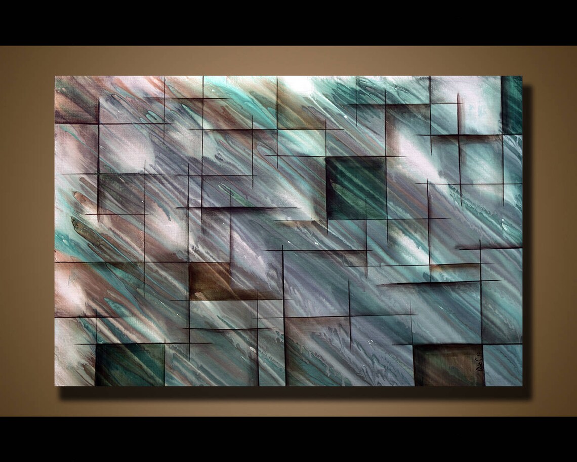 Original Abstract Painting Green Wall Art Abstract Painting Home Decor ...