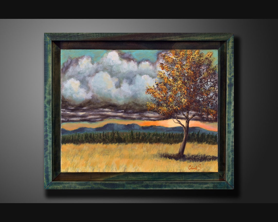 Original Landscape Painting Orange Tree Wall Art Tree Landscape Modern ...
