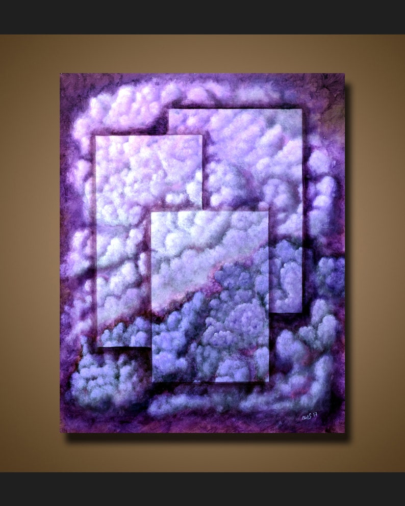 Original Painting Purple Wall Art Abstract Painting Home Decor Modern ...