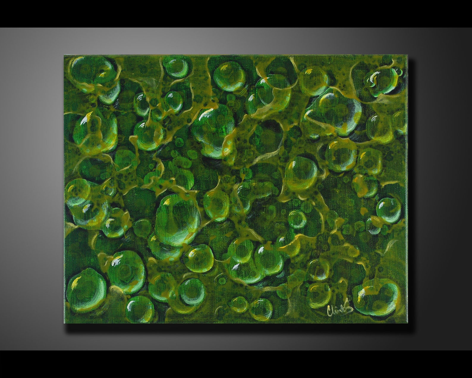 Original Painting Green Wall Art Abstract Painting Home Decor Modern ...