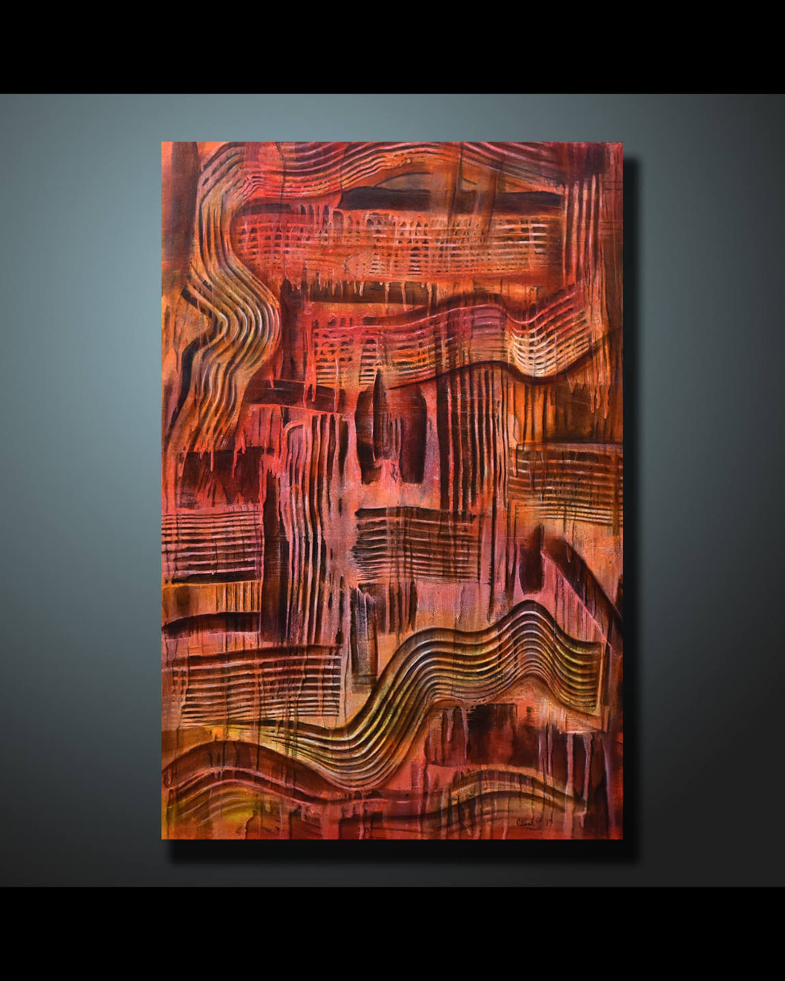 Original Abstract Painting Orange Wall Art Abstract Painting Home Decor ...