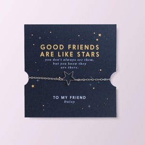 Good Friends Are Like Stars // Bracelet // Silver Star // Gift Card ...
