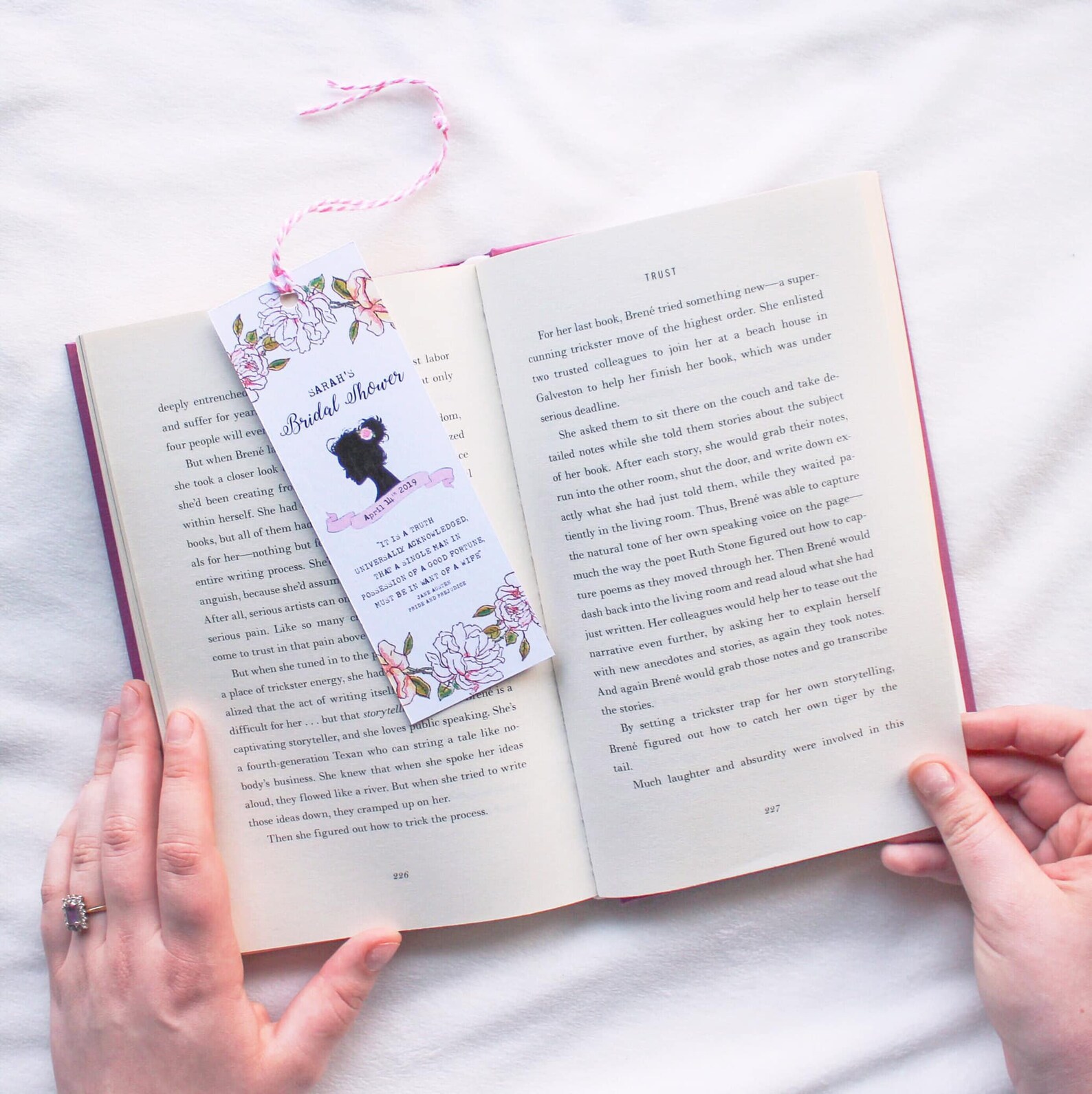 Pride and Prejudice // Jane Austen // Quote Bookmark // Bridal - Etsy